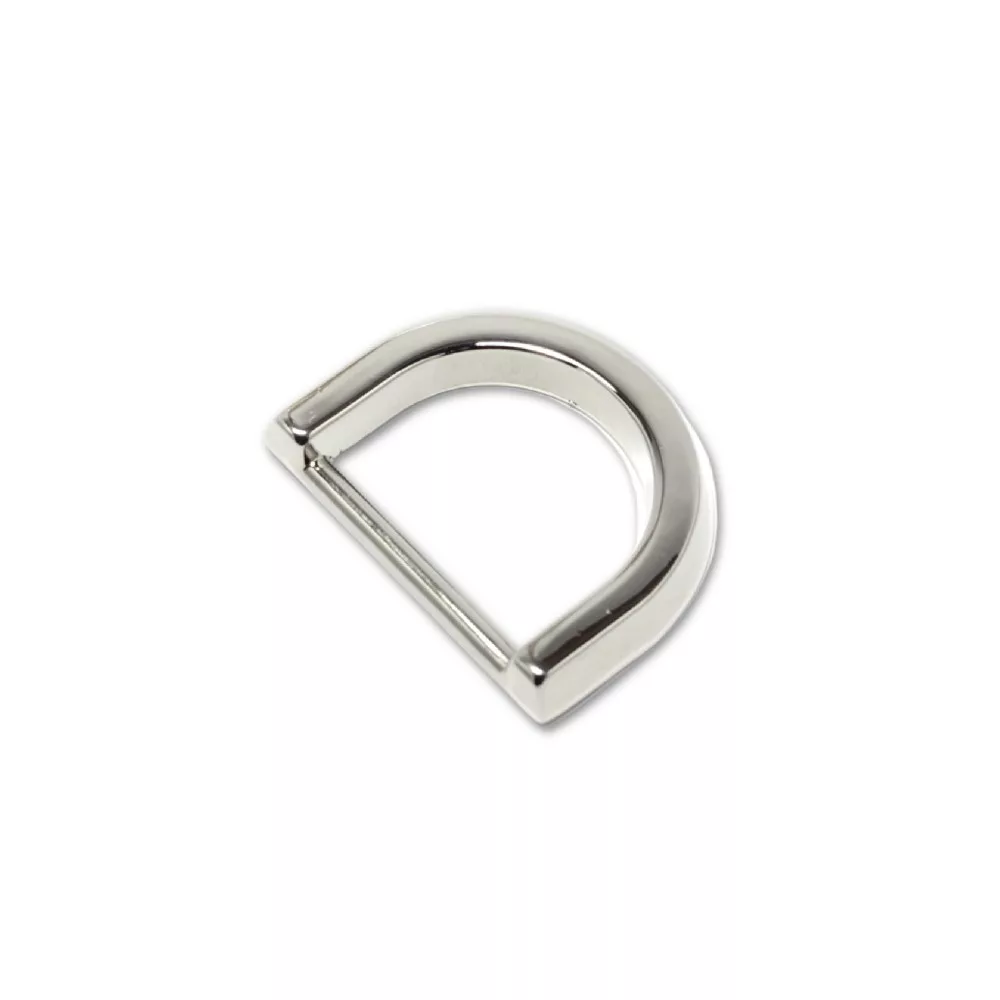 Flat D-ring, Nickel, 25 mm - Bag hardware webshop in Budapes